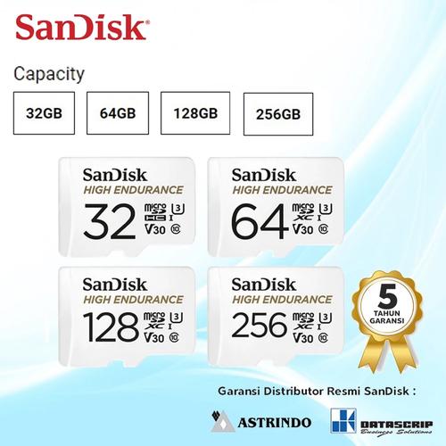 Jual Memory Card CCTV 32GB 64GB 128GB 256GB SanDisk High Endurance ...