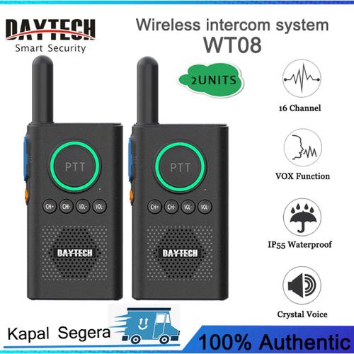 Jual Beli 1 Gratis 1 Dapat 2 Unit Orginal Daytech HT WT08 Mini Slim Warna Hitam 2Pcs Walkie ...