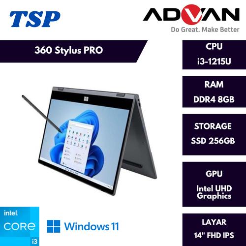 Jual Laptop ADVAN 360 Stylus PRO Intel i3-1215U 8GB 256GB 14” TOUCH ...