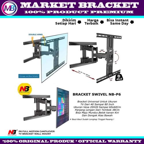 Jual Bracket TV 75 70 65 50 43 Inch, Swivel Brecket TV NORTH BAYOU NB P6 - NB 32-55 INCH ...