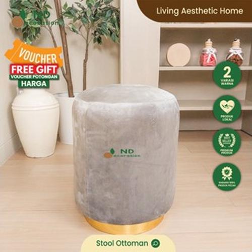 Promo Stool Ottoman Aesthetic Puff Bulat Modern Minimalis Viral Estetik ...