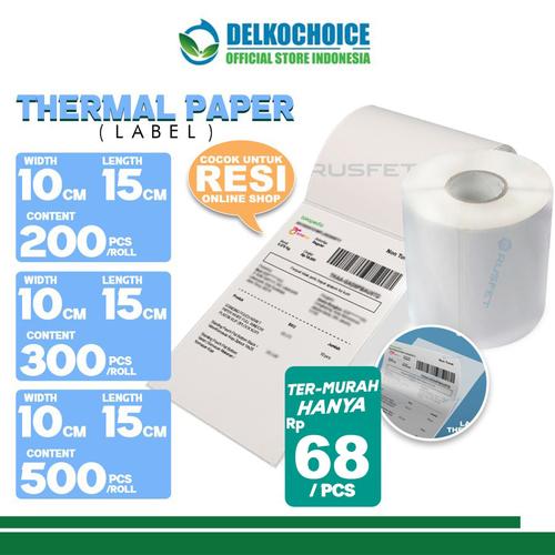 Jual Label Sticker Kertas Thermal Paper Stiker Resi Printer Barcode POS ...