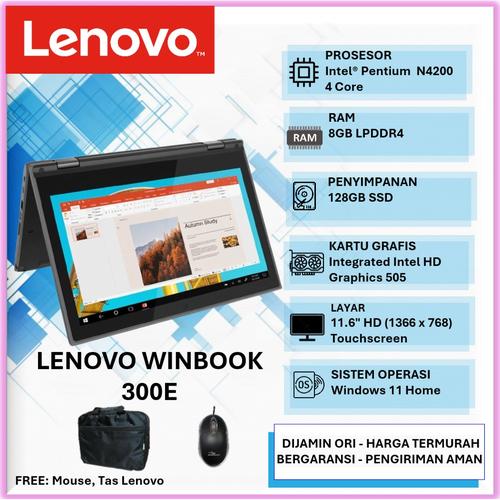 Jual Laptop Sekolah Lenovo Winbook 300E Intel N4200 8GB 512GB SSD 11 ...