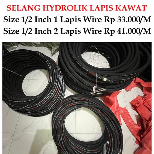 Jual Selang Hidrolik 1/2 Inch Hydraulic High Pressure R1 (1 wire) R2 ...