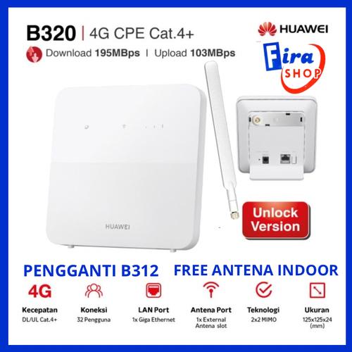 Jual Modem Wifi Huawei B320 4G LTE 195Mbps Wifi 300Mbps Garansi Resmi ...