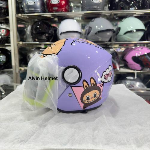 Jual Helm Anak Tanggung JPN Kids Motif Labubu Ungu Pastel / JPN Kids ...