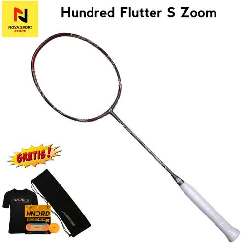 Jual Raket Badminton Hundred Hndrd Flutter S Zoom - White Black - Kab ...