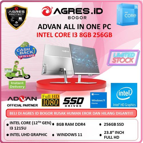 Promo Advan AIO One Pc I3 1215 8gb 256gb Win11 23.8 FullHD - WIN 11 ...