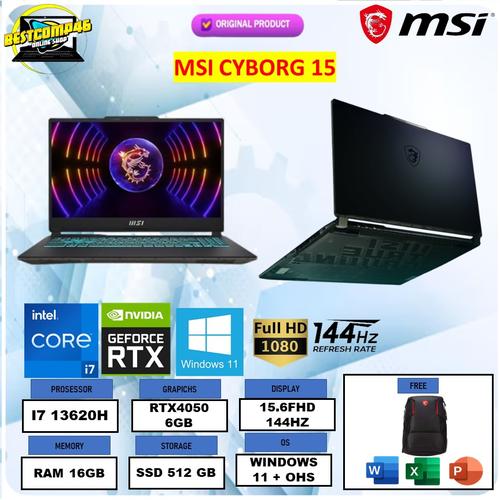 Jual Msi Cyborg 15 RTX4050 6GB I7 13620H 16GB 512GB W11+OHS 15.6FHD ...