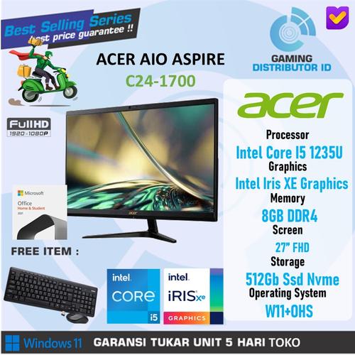 Promo PC AIO Acer Aspire C27-1700 Intel Core I5 1235U 8Gb 512Gb 27" Fhd ...