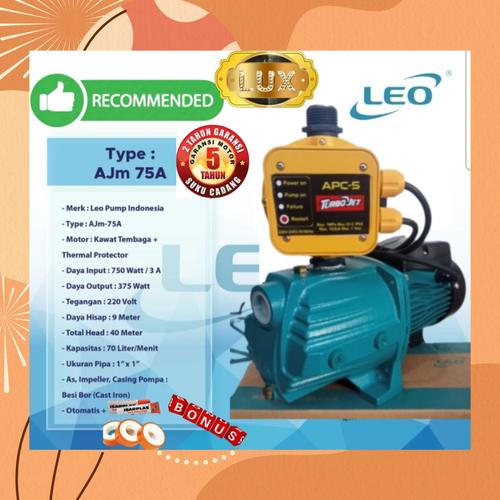 Jual Mesin pompa air Semi jet LEO Eropa AJM75 sumur dangkal pen dorong ...