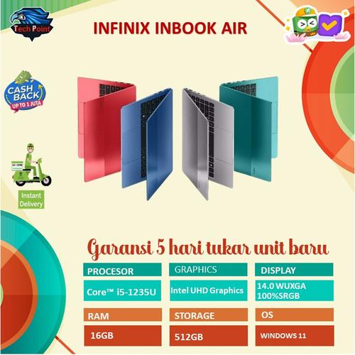 Promo INFINIX INBOOK AIR CORE I5 1235U 16GB 512GB 14.0 WUXGA 100%SRGB ...