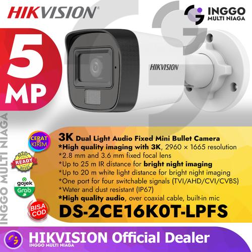 Jual KAMERA CCTV HIKVISION DS-2CE16K0T-LPFS DUAL LIGHT AUDIO 3K 5MP - Jakarta Barat - Inggo CCTV ...
