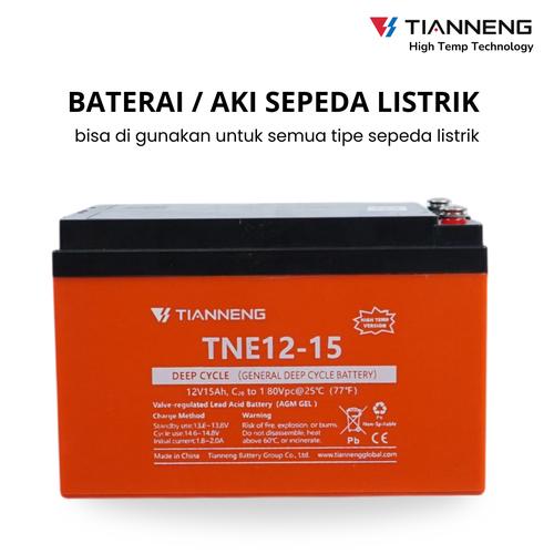 Jual BATERAI / AKI PREMIUM TIANNENG 12V 15AH HIGH TEMPERATURE DEEP CYCLE SEPEDA LISTRIK - Kota ...