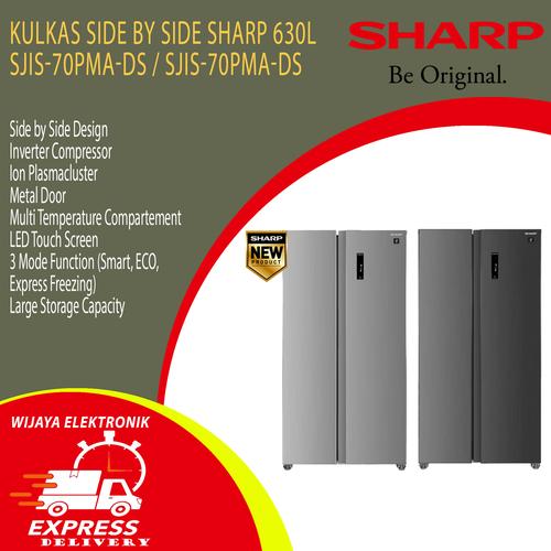 Promo Sharp SJIS-70PMASL Kulkas Sharp 2 Pintu 630L / Sharp SJIS-70PMADS - DARK SILVER Cicil 0% ...
