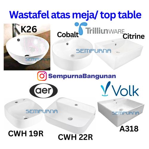 Jual Wastafel atas meja Trilliun Citrine top table sink Volk A318 A360 ...