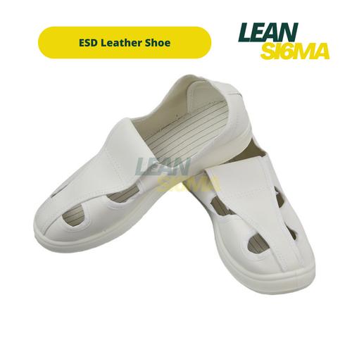 Jual ESD Shoes Leather 4 Hole Type Sepatu Kulit Cleanroom Antistatic ...