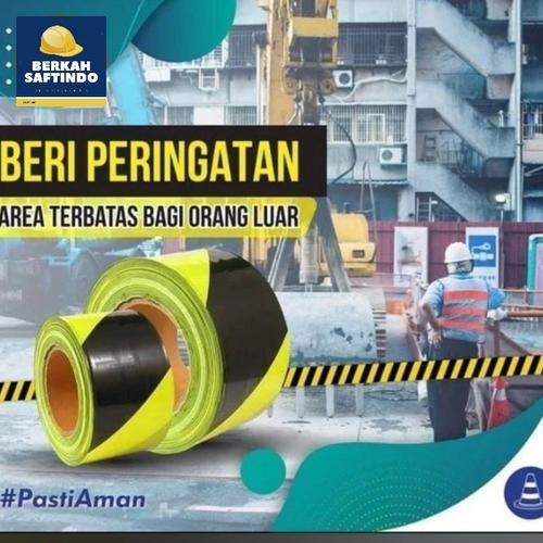 Jual Police Safety Line 3 inch x 300m / Garis Polisi Hitam Kuning 3 ...