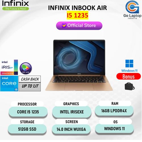 Promo INFINIX INBOOK AIR Core I5 1235 Ram 16GB 512GB W11 14.0WUXGA Ips ...