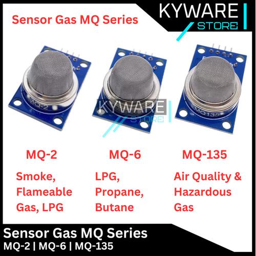 Jual Sensor Gas MQ-2 MQ-6 MQ-135 Asap Detector LPG Air Quality MQ 2 6 ...