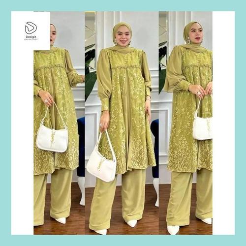 Jual Desig_ Sienta One Set 2In1 Setelan Wanita Kekinian Bahan Cerutty ...