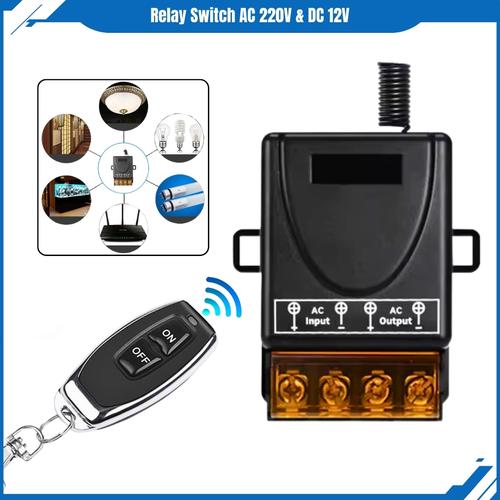 Promo Relay Switch AC 220 DC 12V 1CH Remote Control Saklar on off - DC ...