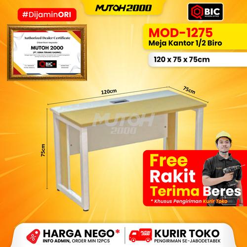 Promo QBIC Meja kantor kerja belajar staff 1/2 Biro Kaki Besi 120x75x75 ...