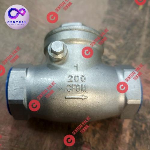 Jual Swing Check Valve 4" Inch drat Stainless 304 CF8M / Drat BSPT ...