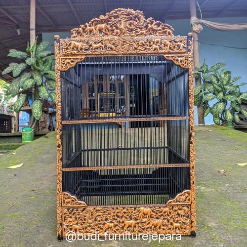 Jual sangkar ukiran sangkar ukiran kayu jati sangkar custom sangkar ukiran jepara sangkar custom ...