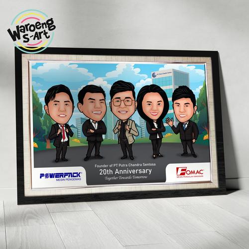 Jual Sketsa Karikatur 5-6 wajah ukuran 40x60 (A2) + Bingkai - Basic ...