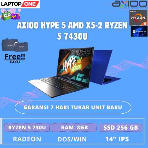Promo AXIOO HYPE 5 AMD X5-2 RYZEN 5 7430 8GB 256GB DOS / WINDOWS 14 ...