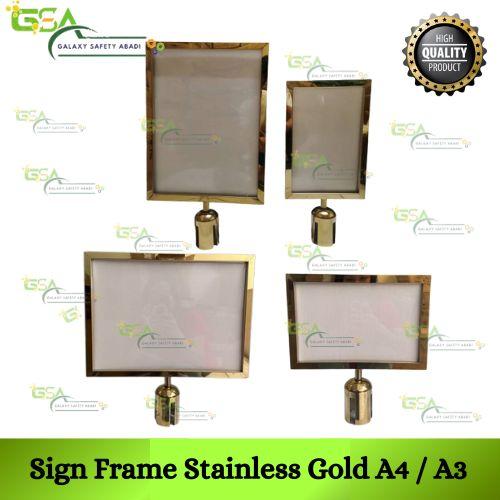 Jual Sign Frame Stainless Gold A4 & A3 Papan Tiang Antrian - Stainless ...