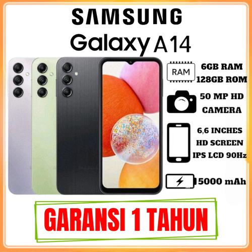 Promo [promo] handphone Samsung A14 ram 6+128GB Original Garansi 1 ...