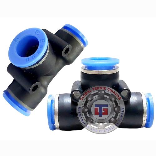 Jual FITTING ANGIN SAMBUNGAN T 12 MM (BPET 12 MM) SELANG PU 12 MM - Kab ...