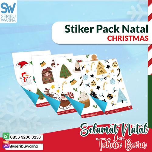 Jual Sticker pack merry christmas / sticker natal tempelan hiasan ...