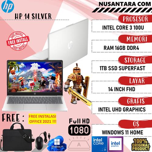 Jual Laptop HP 14 Intel Core 3 100U Ram 16GB 1TB SSD 14'' FHD Windows ...