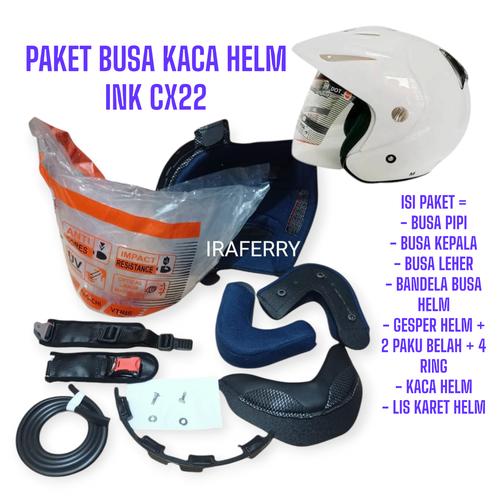 Jual busa helm ink cx22 fullset + karet helm + kaca helm ink warna ...