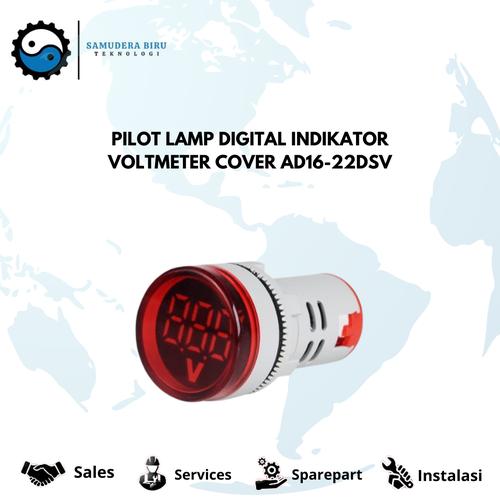 Jual Pilot Lamp Digital Indikator Voltmeter Cover AD16-22DSV - MERAH ...