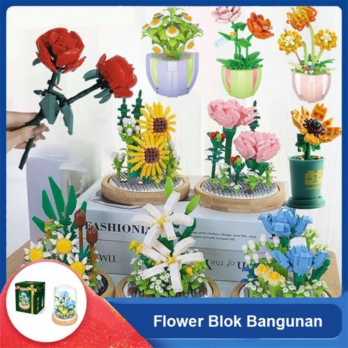 Jual Nano Block Flowers Bunga Mainan Balok DIY Brick Blok Bangunan ...
