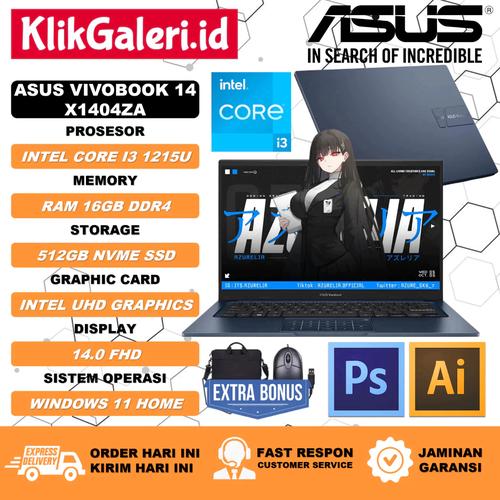 Jual Laptop Asus Vivobook 14 X1404ZA Intel Core i3 1215U RAM 16GB 512GB SSD FHD Win 11 Ori - 8GB ...