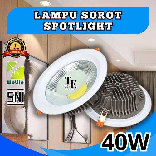 Promo LAMPU SPOTLIGHT PLAFON COB LED COB SPOT LIGHT 40w 40 w 40 watt 22,5cm - Cold White, 40W ...