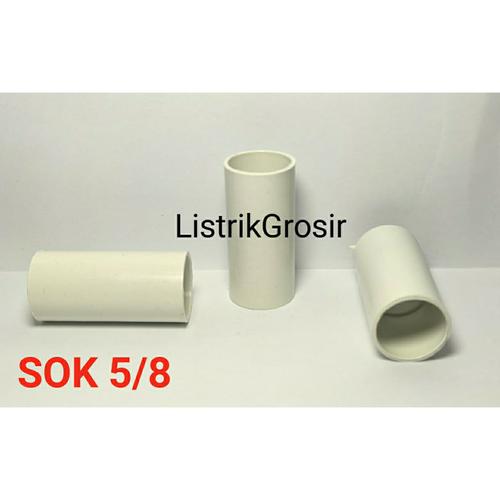 Jual Sok Sock Shok 5/8 Sambungan Pipa Listrik PVC 17mm 17 mm Sambungan ...