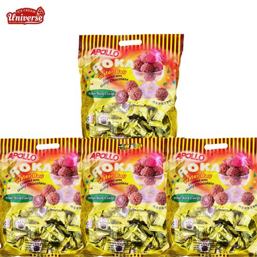 Jual Apollo Roka Wafer Chocolate Ball Snack - Bola Cokelat Jajan 420g ...