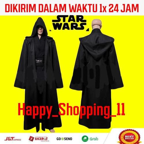 Jual berkualitas Kostum jubah hitam starwars jedi vader anak dewasa ...
