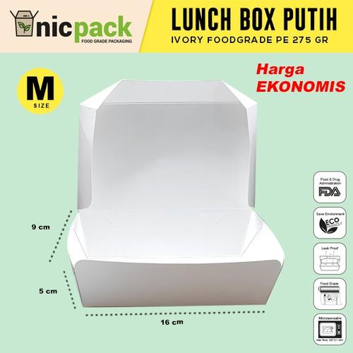 Jual Paper Lunch Box size M Bahan Ivory Foodgrade (Qty Per 100 Pcs ...