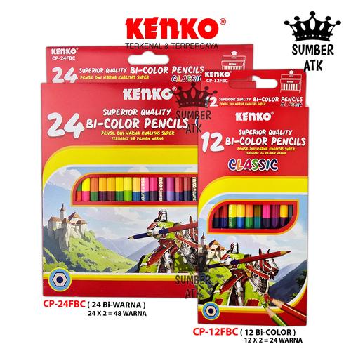 Promo Pensil Warna KENKO 12 warna Bi-color CP-12FBC ( 1 Set 12 warna ...