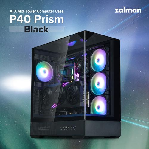 Promo ZALMAN P40 PRISM BLACK MID TOWER PC CASE CASING GAMING CHASSIS ...