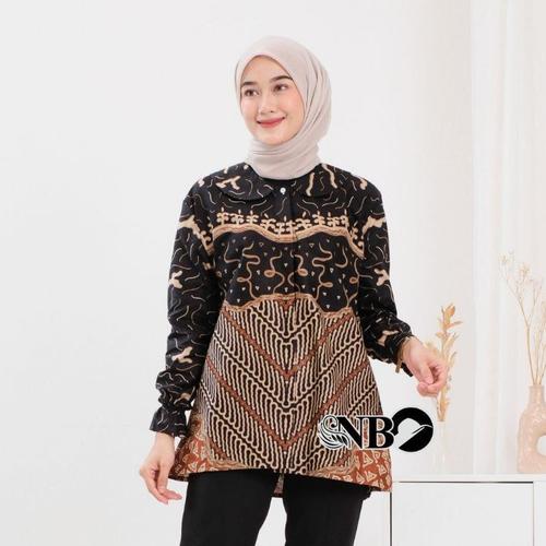 Jual Blus Batik Wanita Modern Lengan Panjang Blus Batik Kantor Terbaru ...