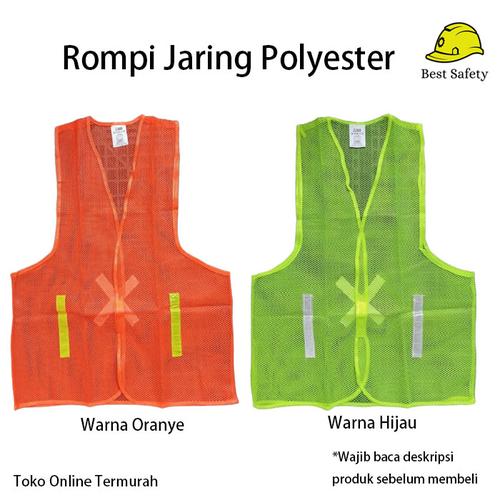 Jual Rompi Jaring / Rompi Proyek / Rompi Safety Jaring - Orange - Hijau ...