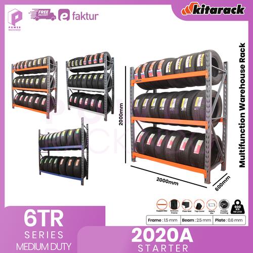 Jual 6TR2020A RACK GUDANG BESI RACK PEYIMPANAN BAN MOBIL TINGGI 2 METER ...